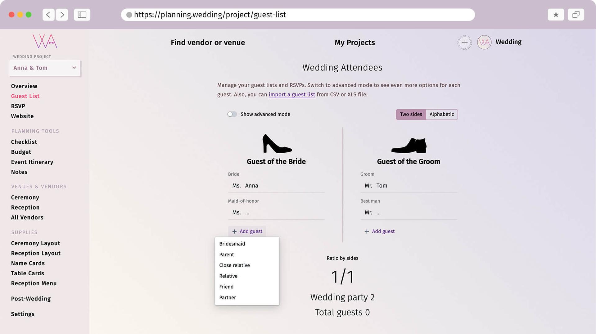 Free Wedding Guest List Template and Manager Tool