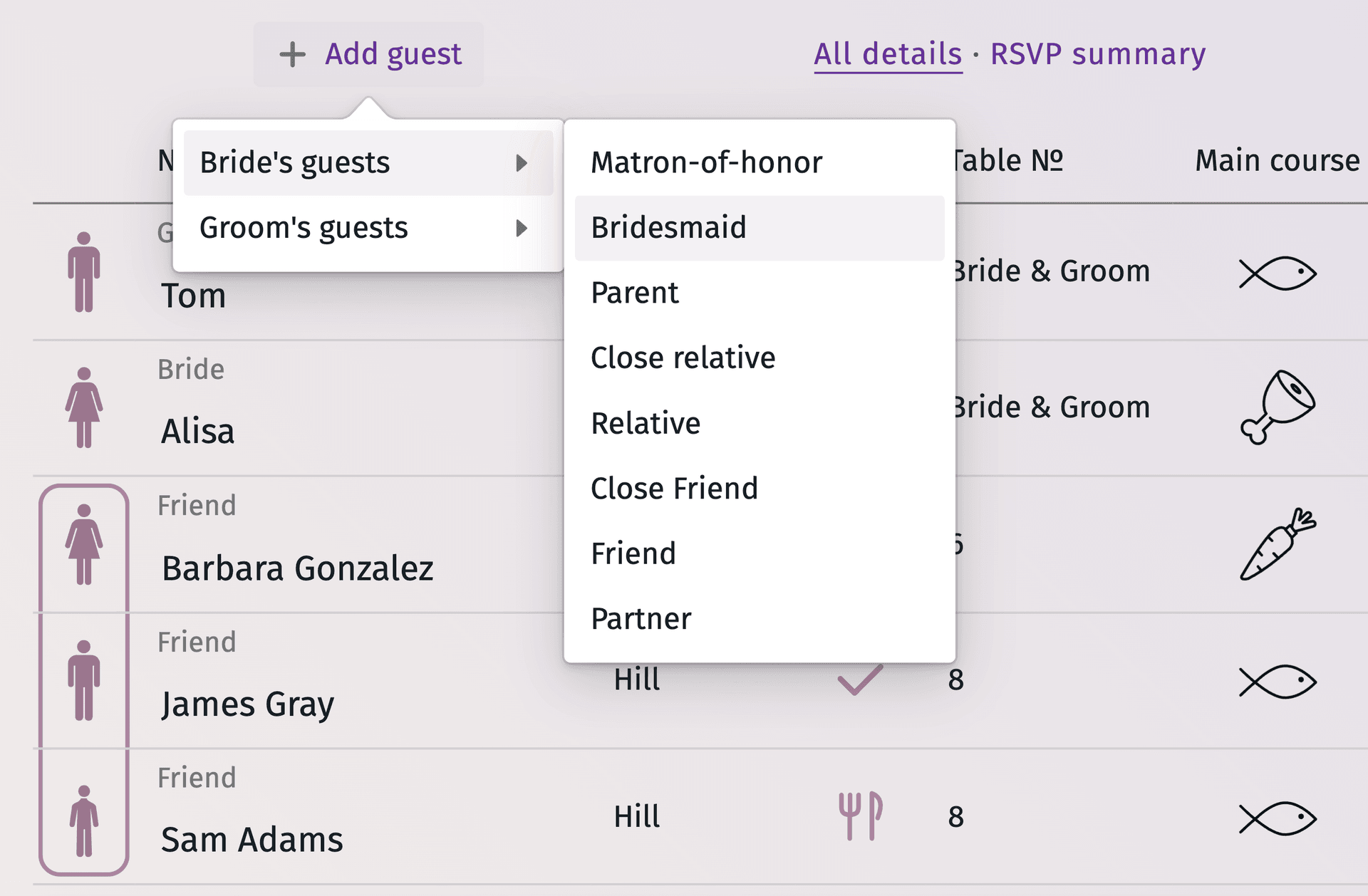 Plantilla gratuita de lista de invitados de boda: Organiza las ...