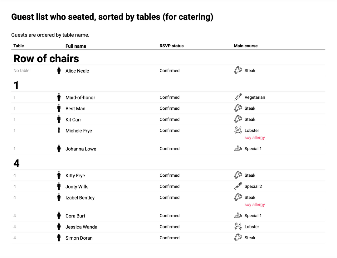 Seating Chart Template