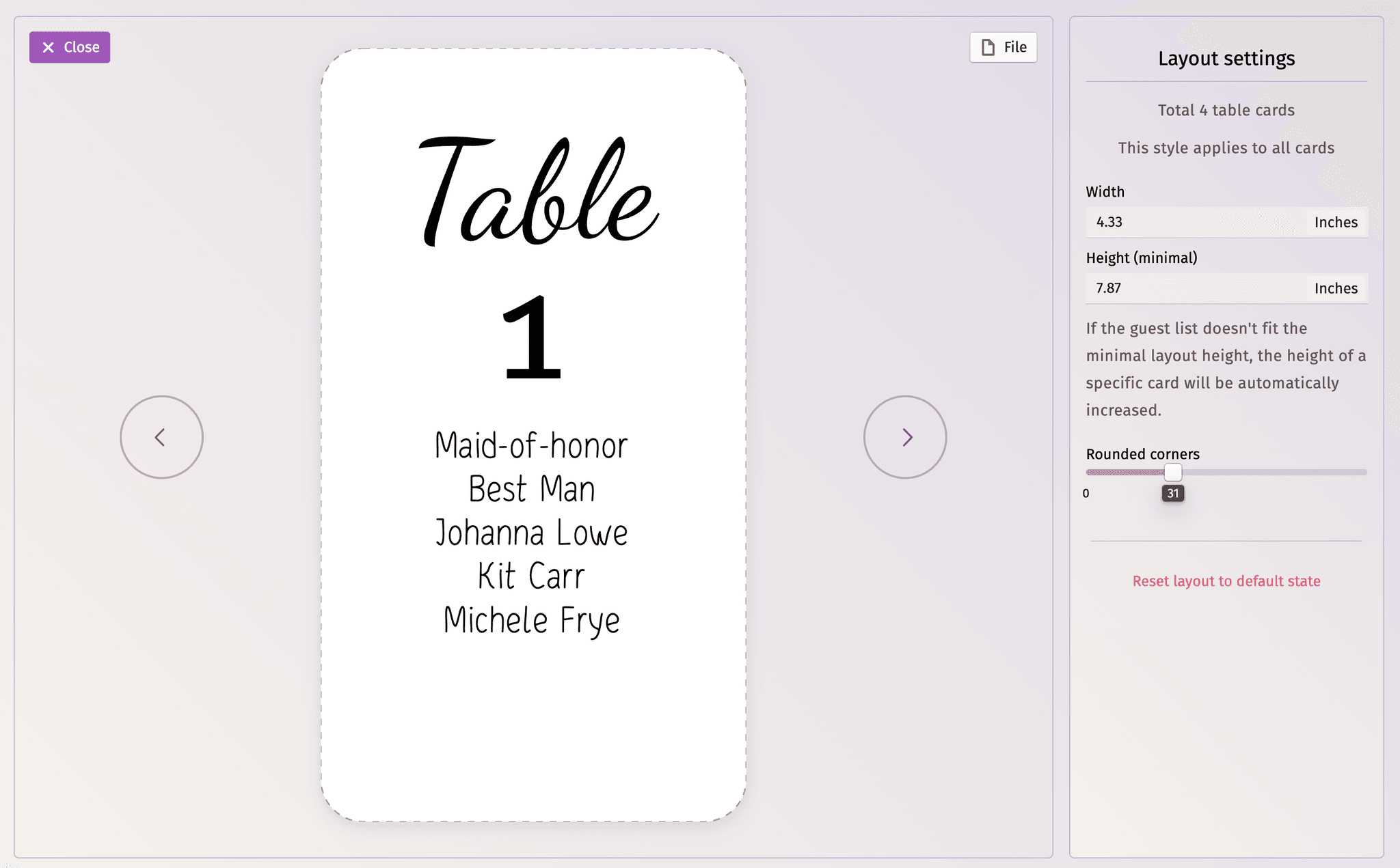 Sjabloon tafelschikking