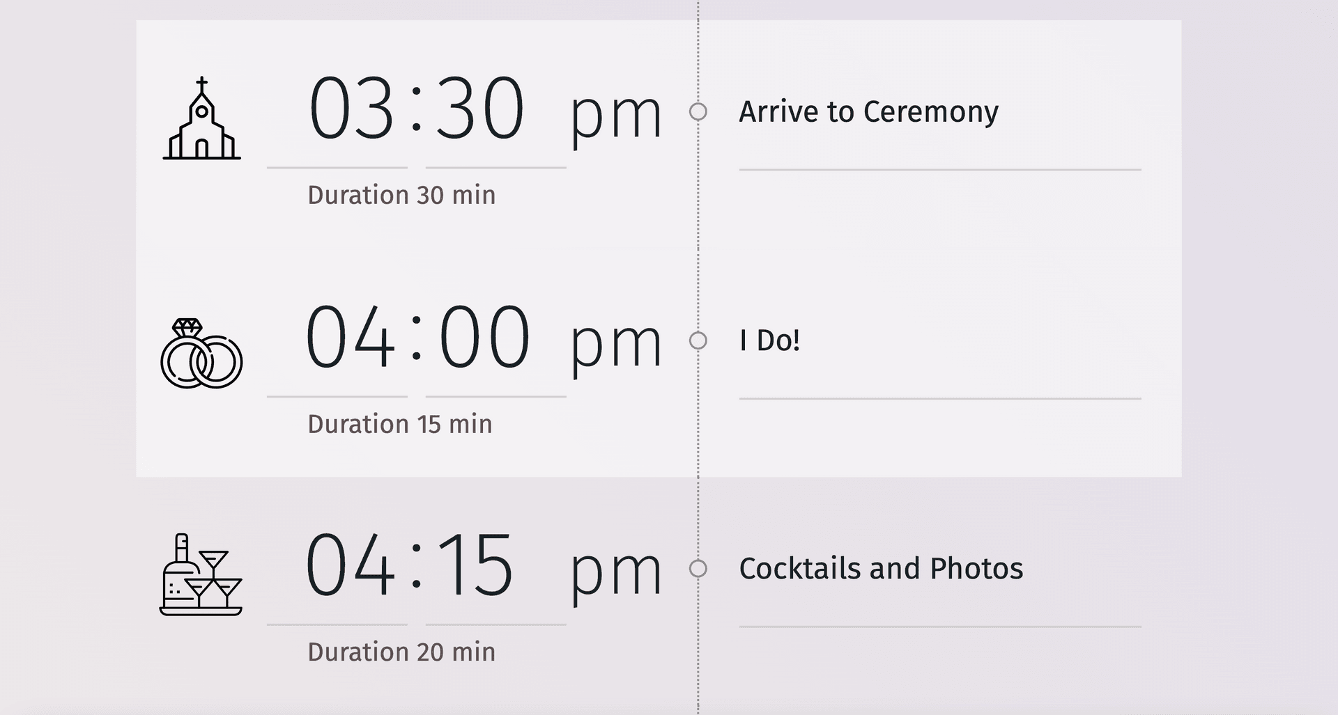 Wedding Reception Timeline Example: What, Where & When