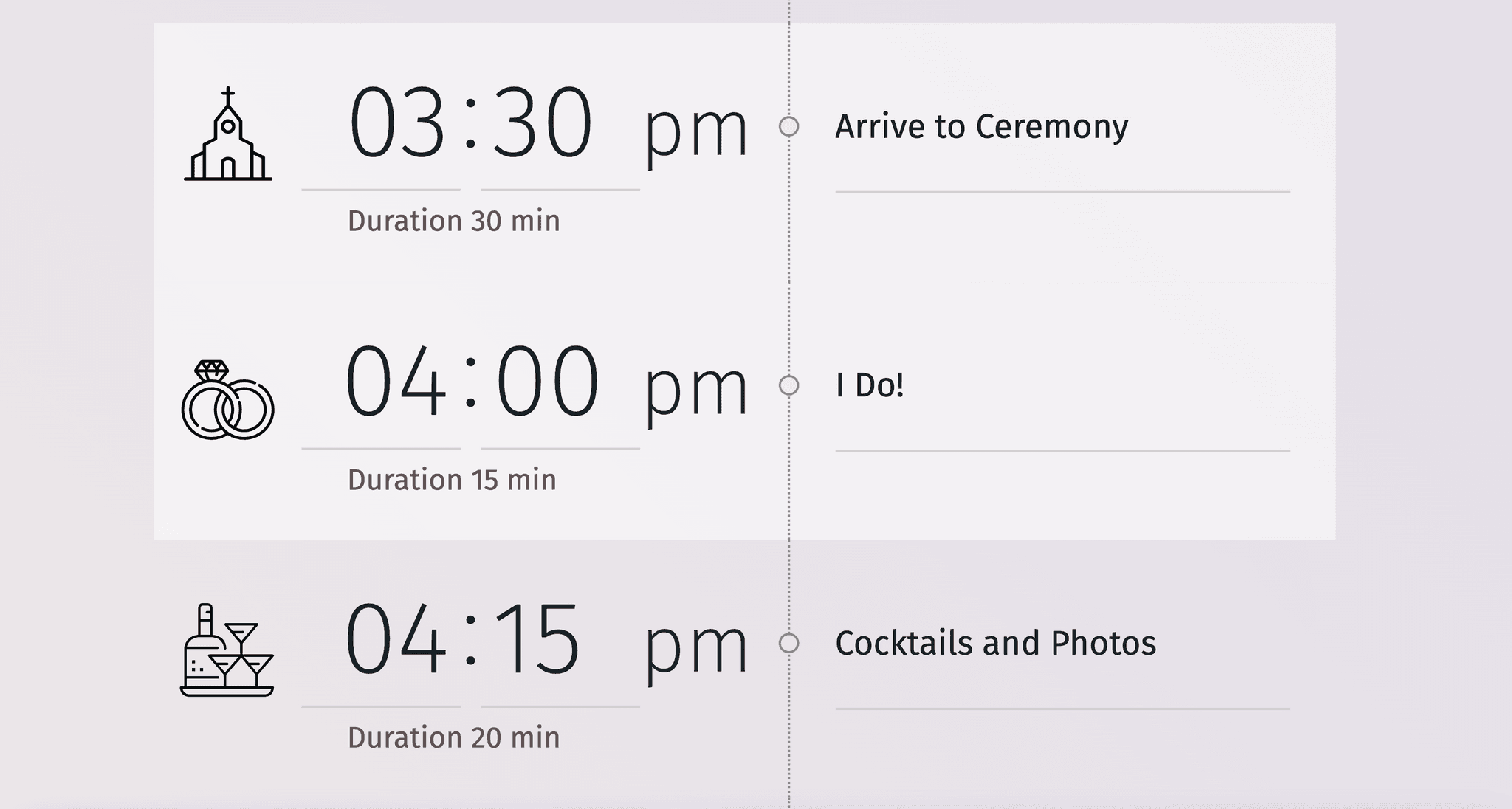 Wedding Reception Timeline Example: What, Where & When