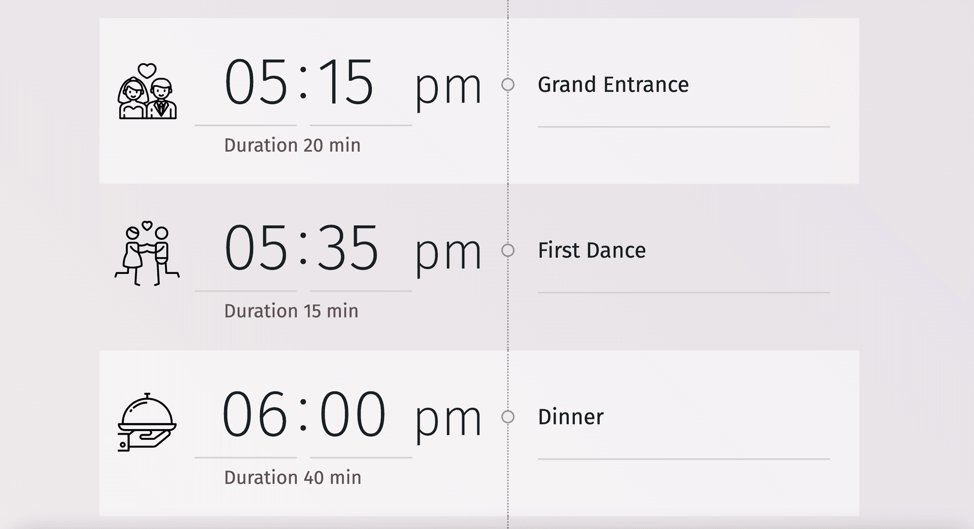Wedding Reception Timeline Example: What, Where & When