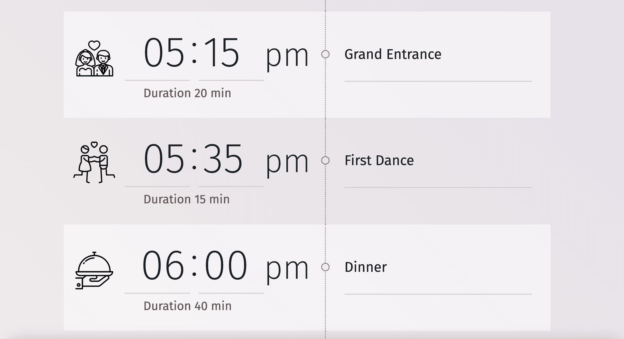 Wedding Reception Timeline Example: What, Where & When