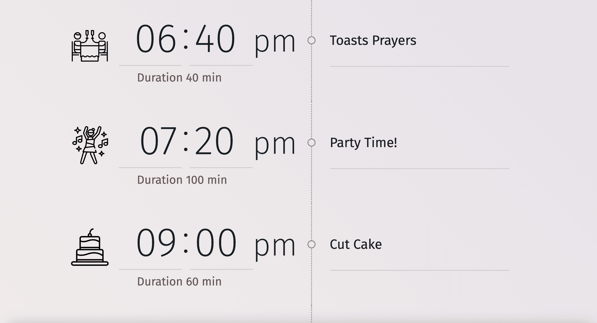 Wedding Reception Timeline Example: What, Where & When