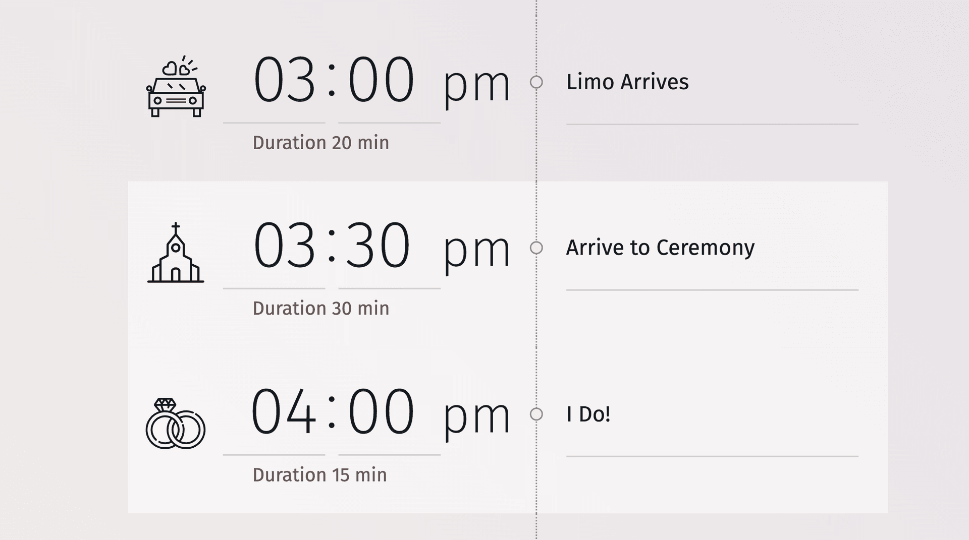 Wedding Day Timeline for a 1pm Ceremony