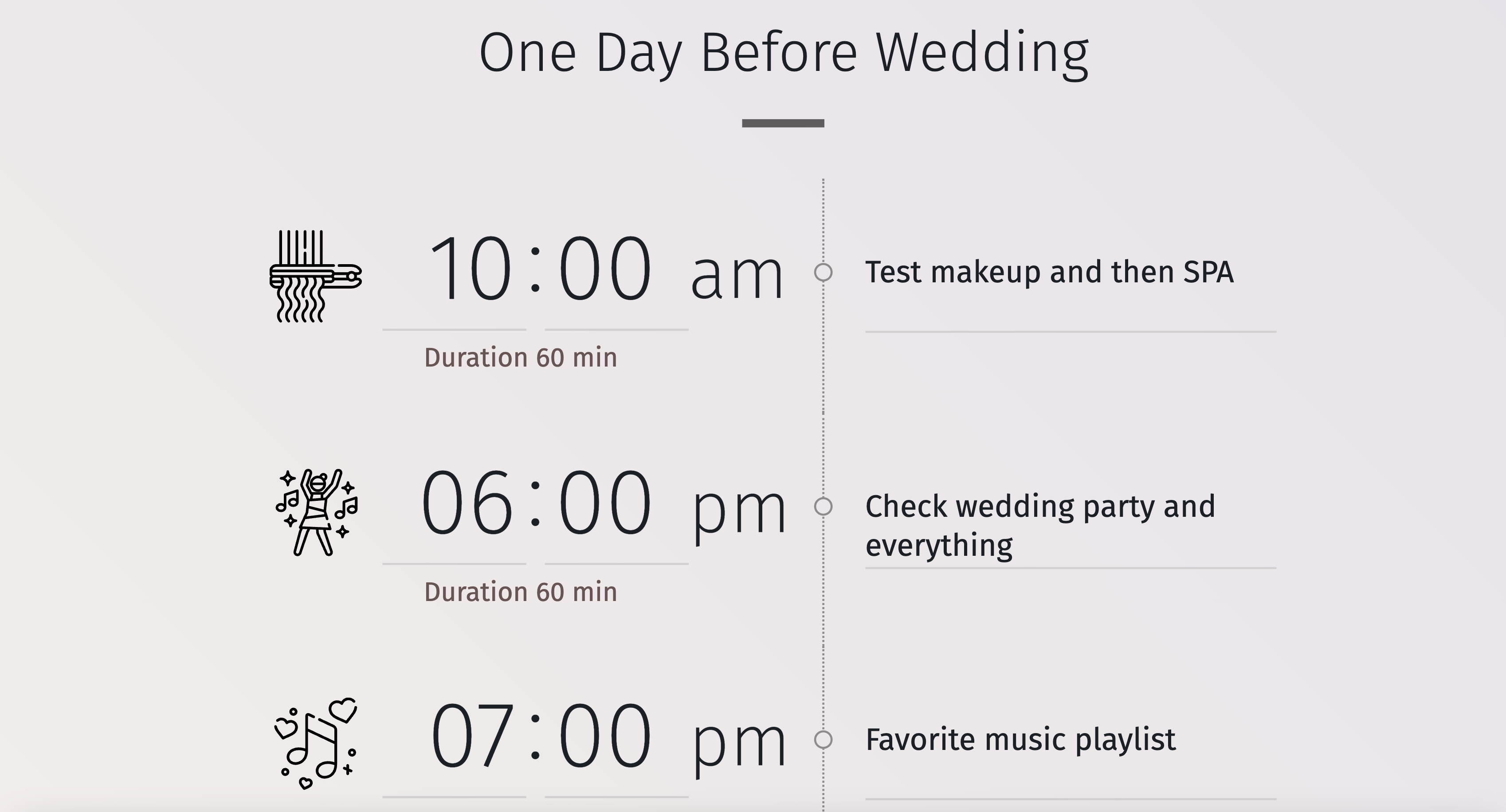 Wedding Day Timeline for a 1pm Ceremony