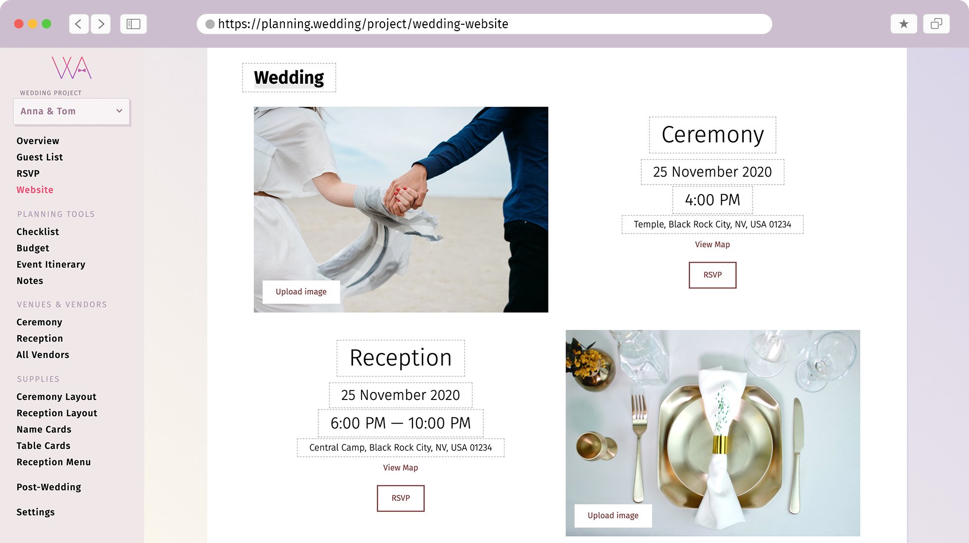 Create Wedding Website for Free